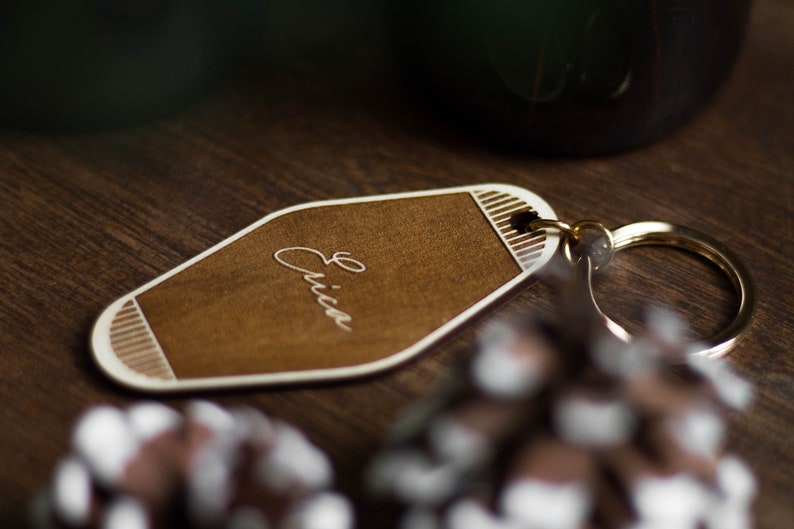 Custom Personalized Hotel Keychain Vintage Motel Keychain - Etsy