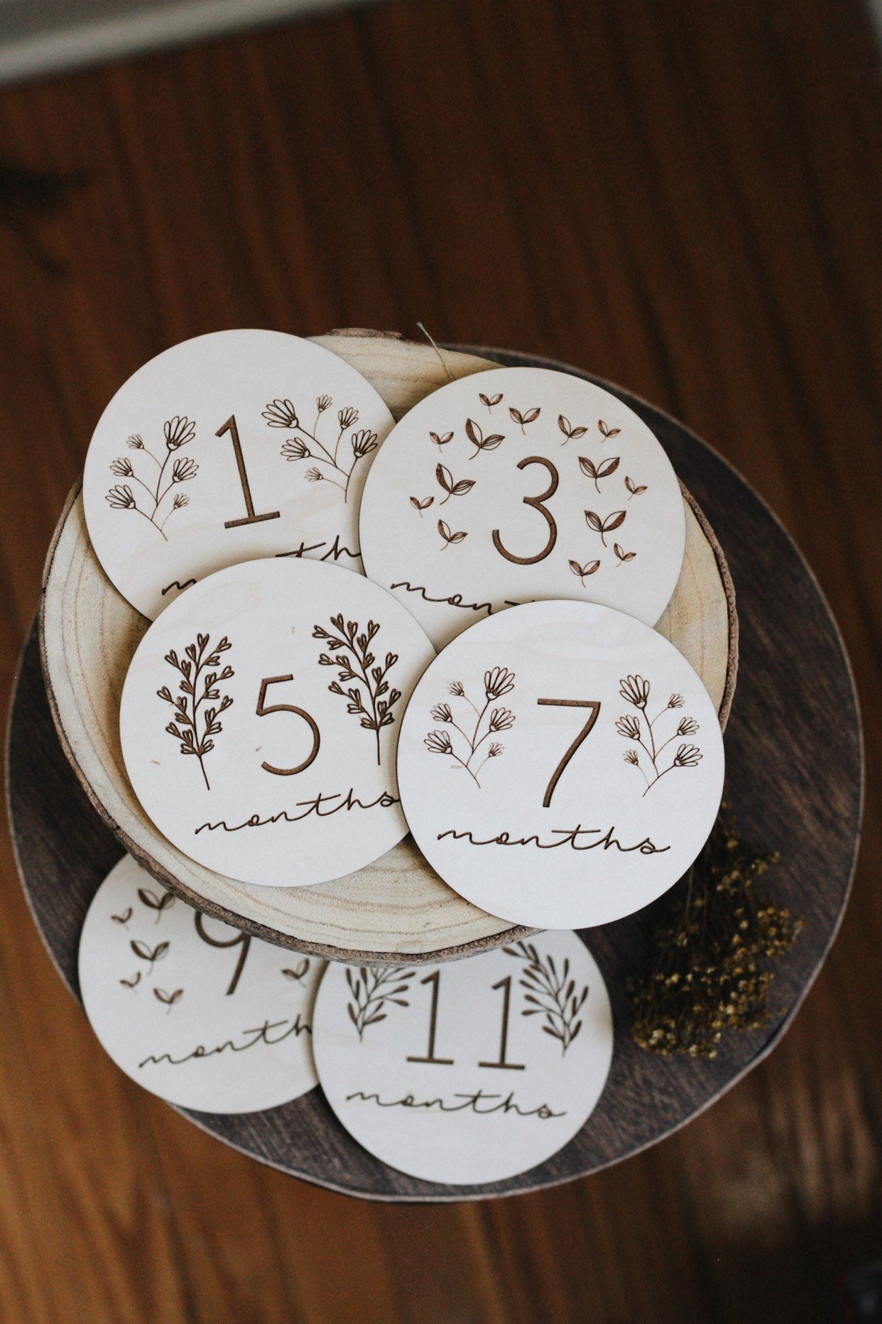 MONTHLY MILESTONE MARKERS wood photo | Etsy