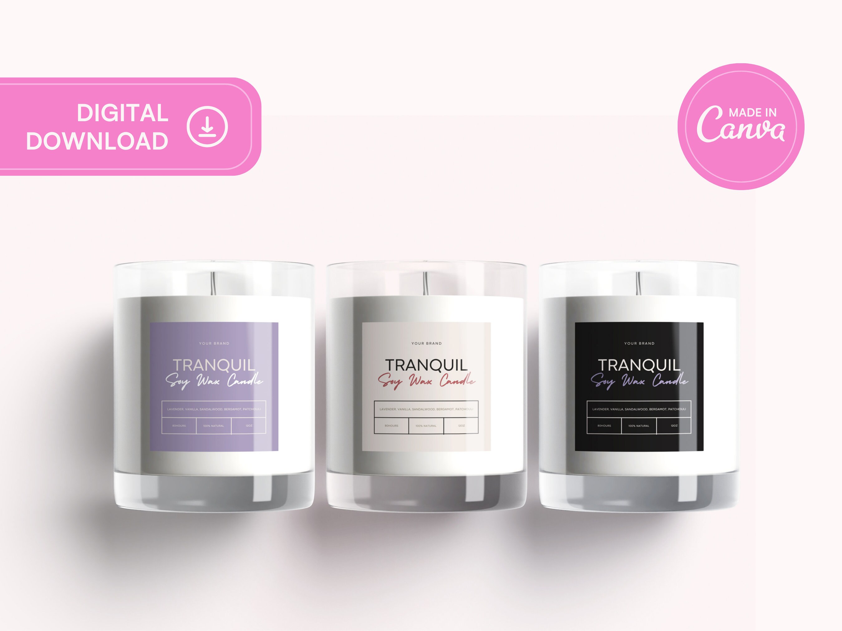 Customizable Canva Candle Label Template Minimalist Design Editable in ...