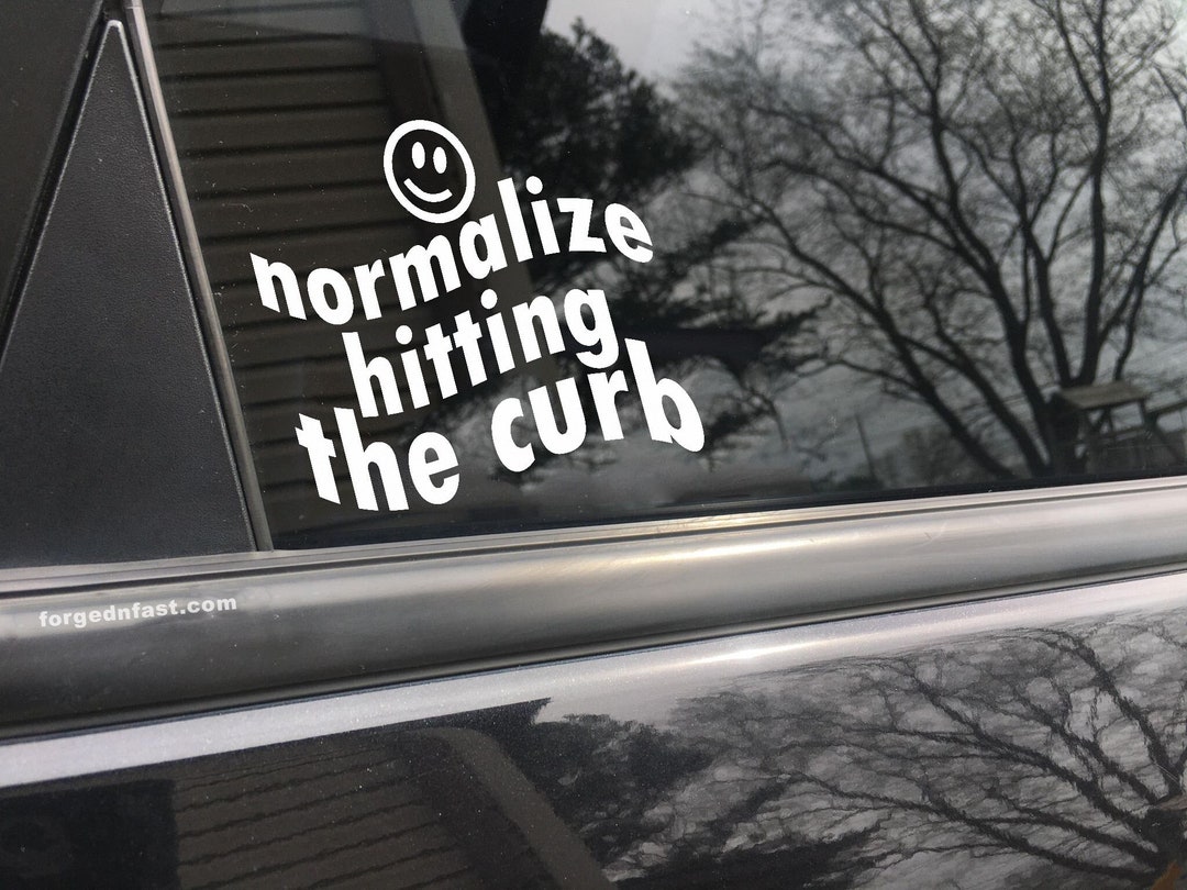 Normalize Hitting the Curb Smiley Decal, Funny Car Bumper Sticker - Etsy