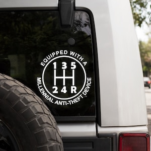 Millennial Anti-theft Device,car Decal,bumper Sticker,gift for Dad,gear ...