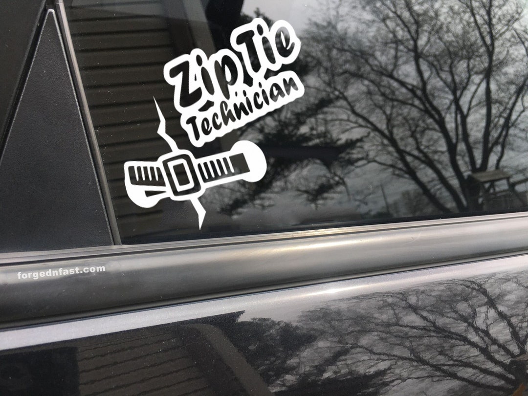 Zip Tie Technician Car Decal, Funny Bumper Sticker - Etsy
