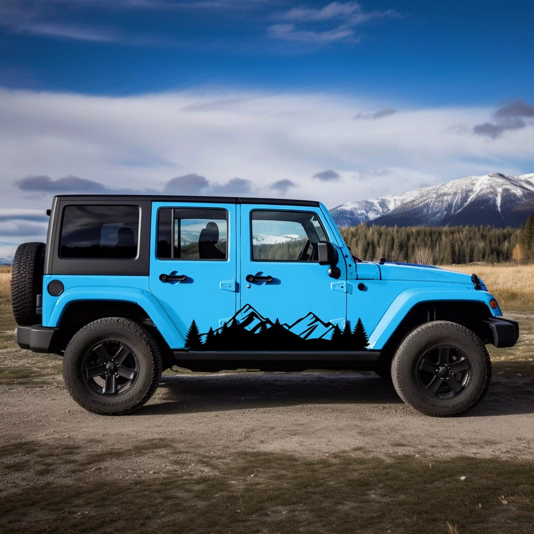 Mountain Car Decal, Tree Truck Decal, Mountain Truck Decal, Forest ...