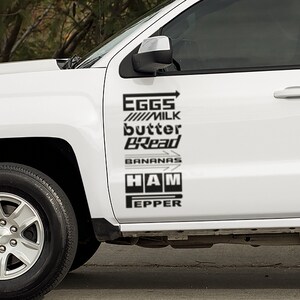 Car Sponsor Grocery List Decal / Car Decal,funny Sponsor Decal, Grocery ...