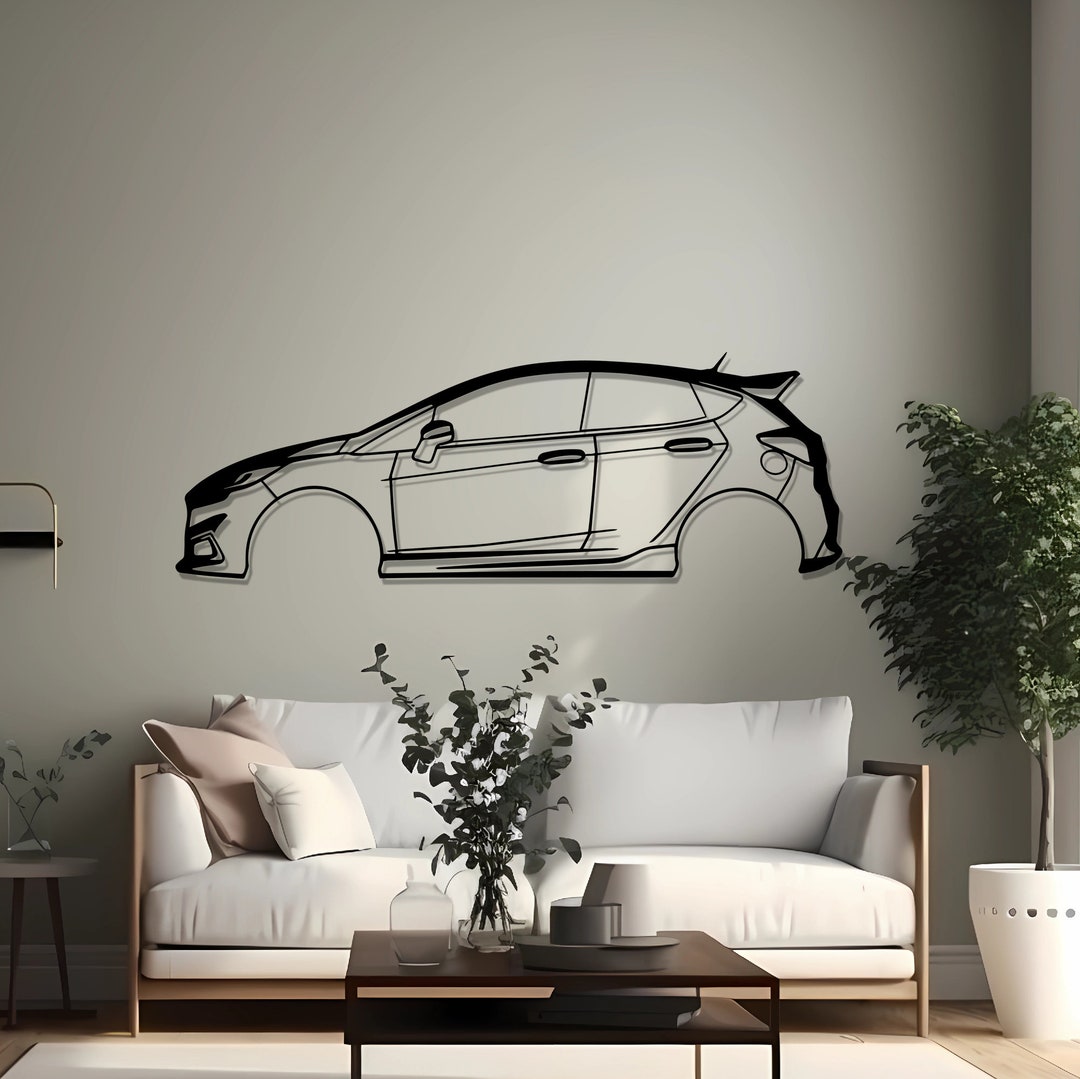 Sports Car Hatchback Fiesta, Automotive Wall Art, Metal Car Silhouette ...