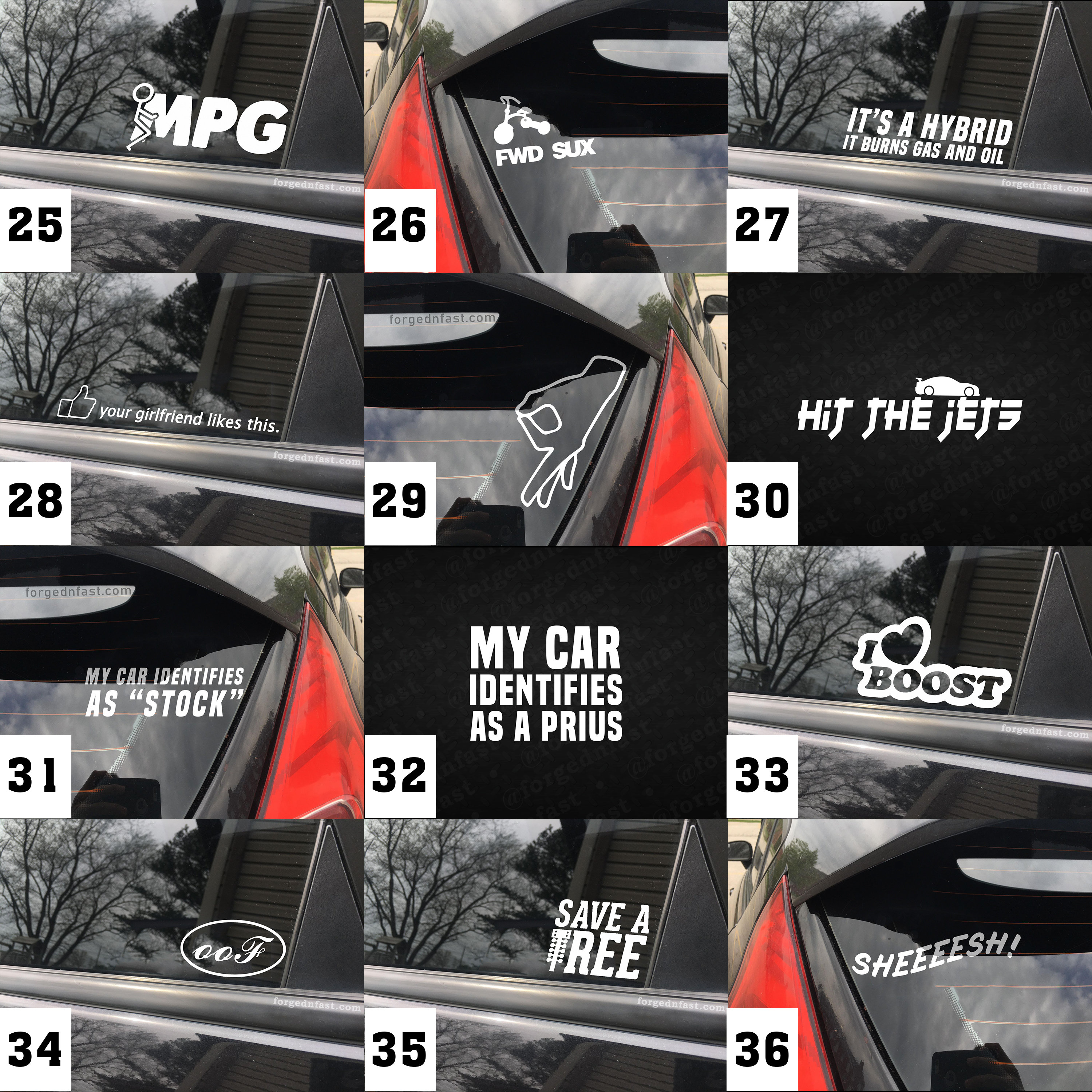Funny Car Decal Pack, Vinyl Bumper Stickers, 5-piece Set - Etsy
