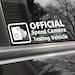 Official Speed Camera Test Vehicle, Car Decal, Bumper Sticker, Truck ...