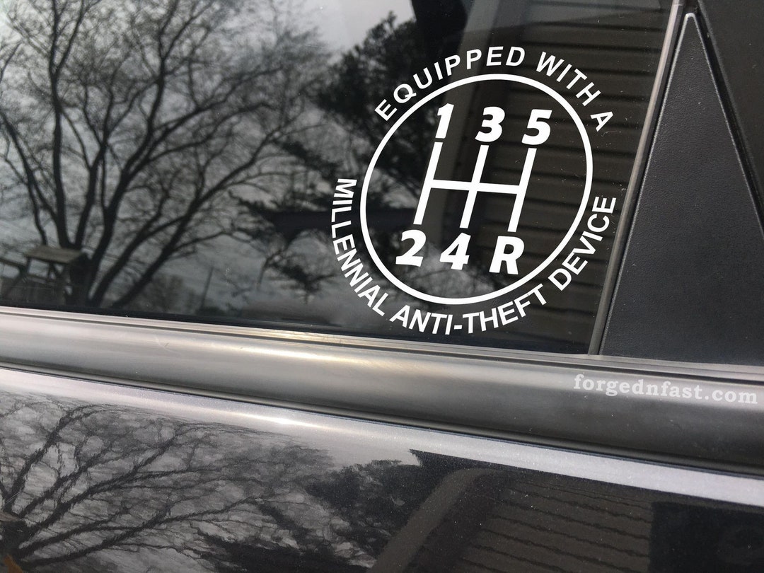 Millennial Anti-theft Device,car Decal,bumper Sticker,gift for Dad,gear ...