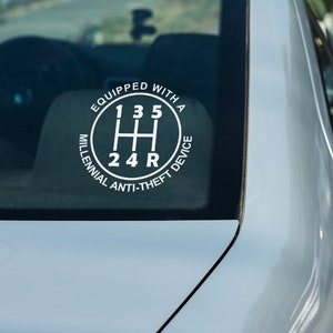 Millennial Anti-theft Device,car Decal,bumper Sticker,gift for Dad,gear ...