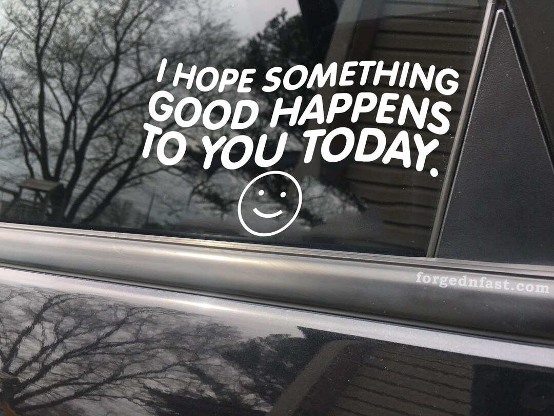 Smiley Face Car Vinyl Decal, Positive Affirmation Gift - Etsy