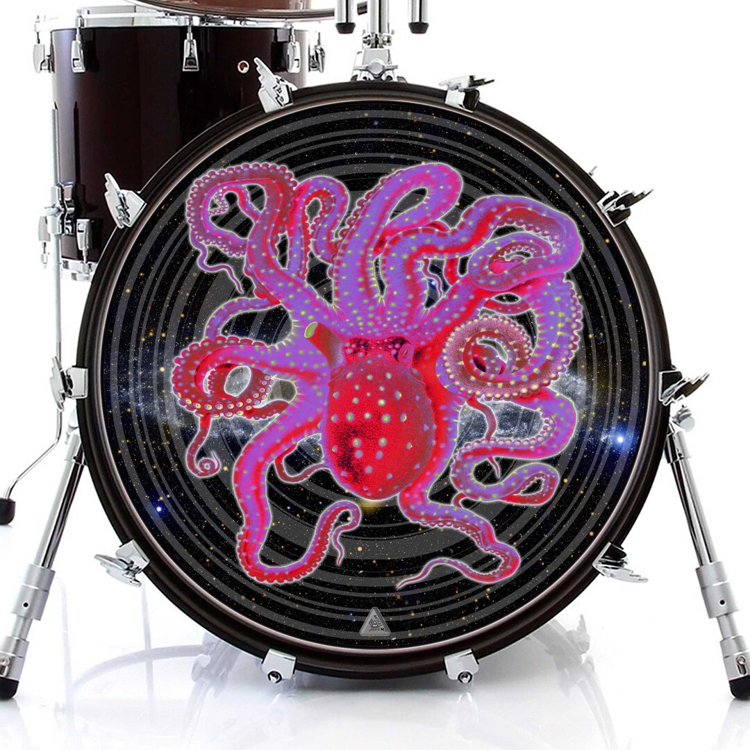 Space Octopus Graphic Drum Skin - Etsy