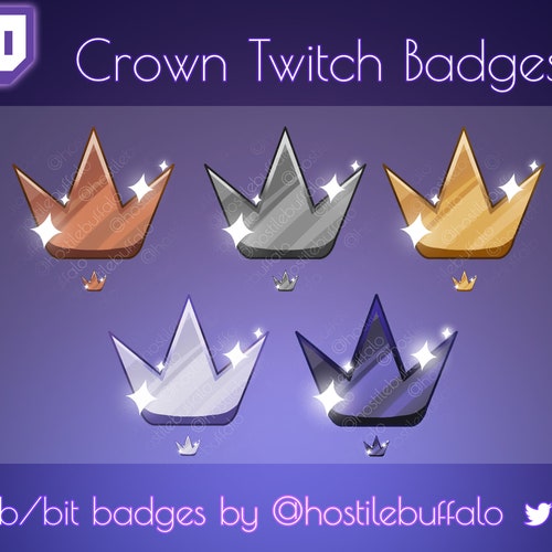 Crown Twitch Badges Sub or Bit Badges - Etsy