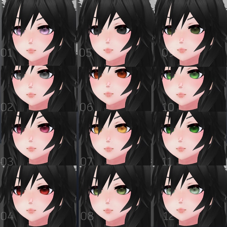 Vroid Eye Texture Pack Realistic Dreamy Doll Eyes Vtuber Eye Textures ...