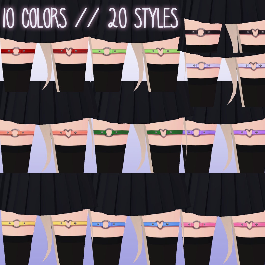 Vroid Leg Accessories - O-ring + Heart Garters - Etsy Australia