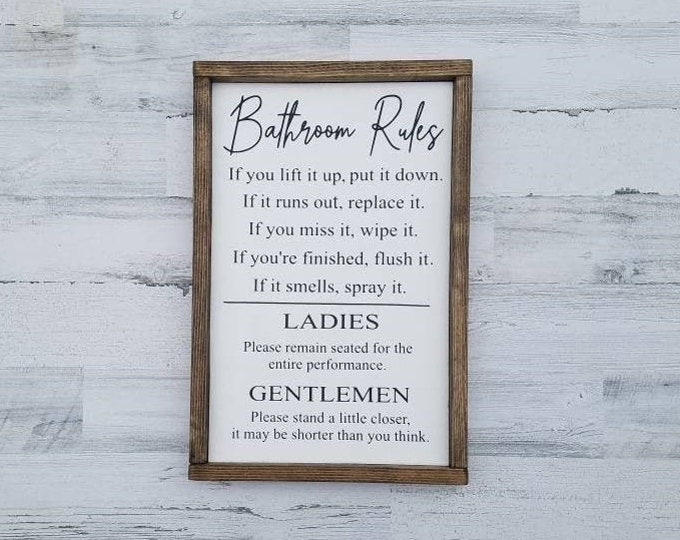 Bathroom Rules Printable Sign Do Not Flush Any Items Except - Etsy Canada
