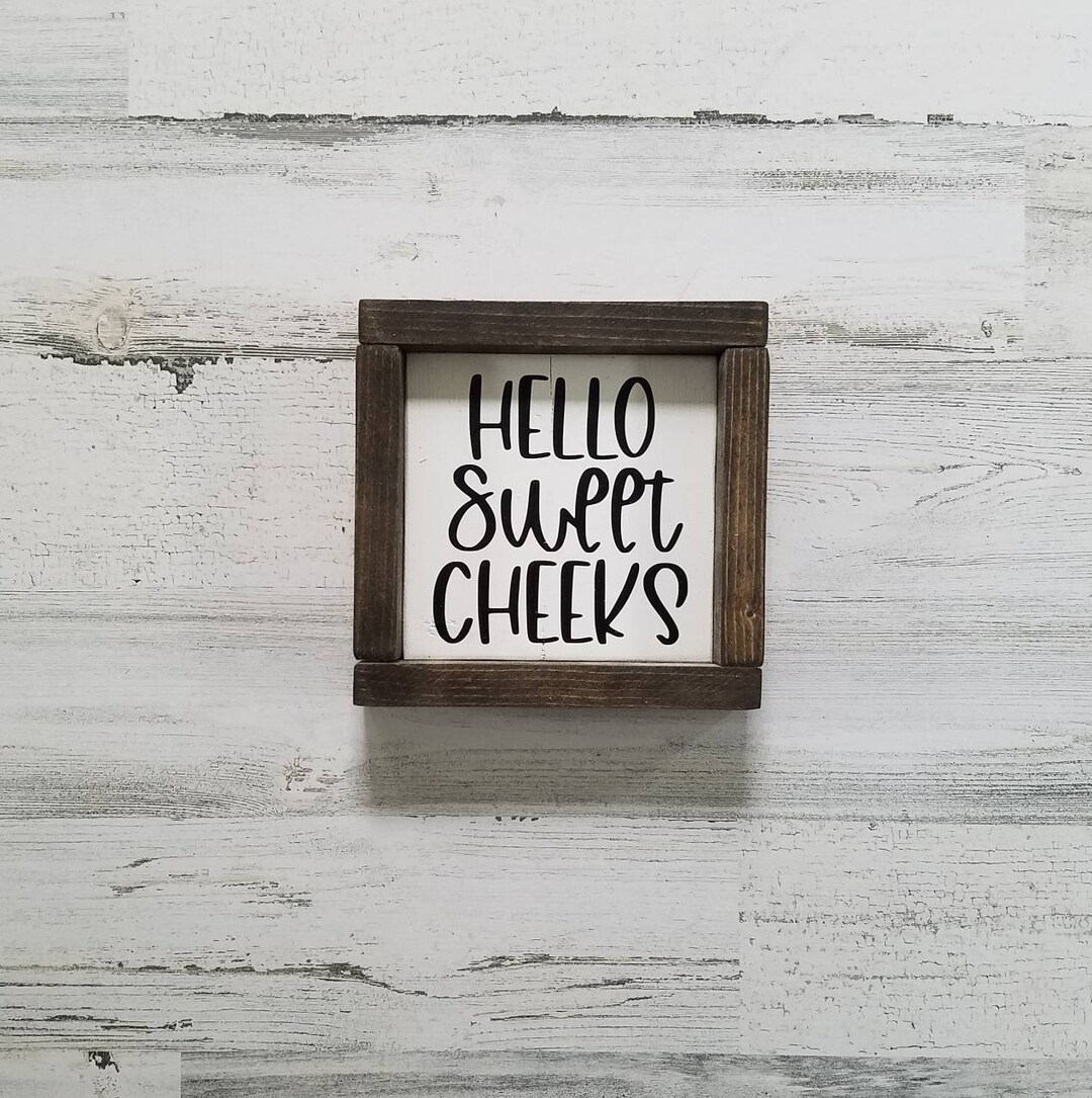 Hello Sweet Cheeks Sign | Bathroom Wall Decor | Kids Bathroom ...