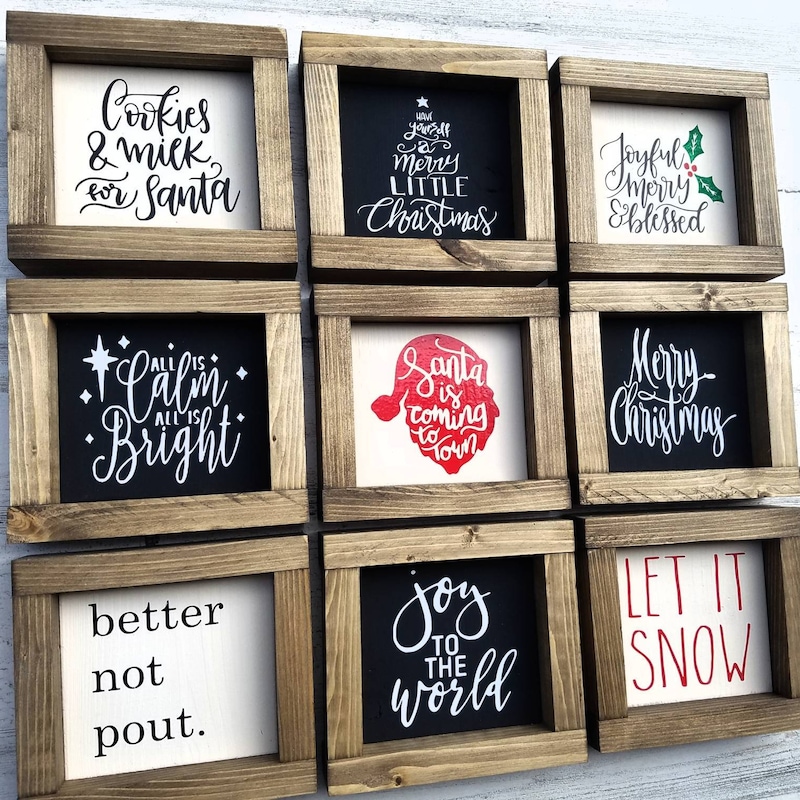 Mini Christmas Signs - Etsy