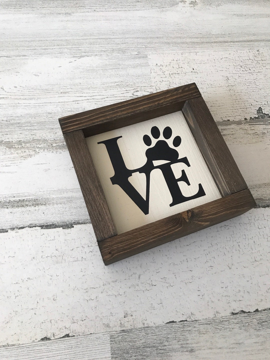 LOVE Paw Print Wood Sign - Pet Decor - Dog Lover Gift - Veterinarian ...