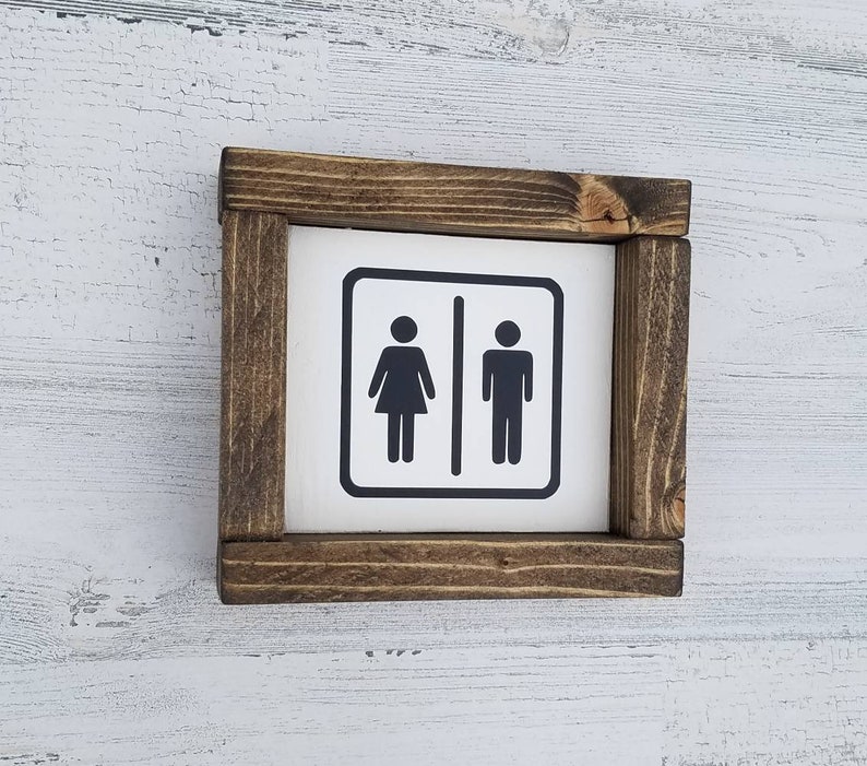 Restroom Sign Bathroom Wall Decor Farmhouse Bathroom Sign | Etsy