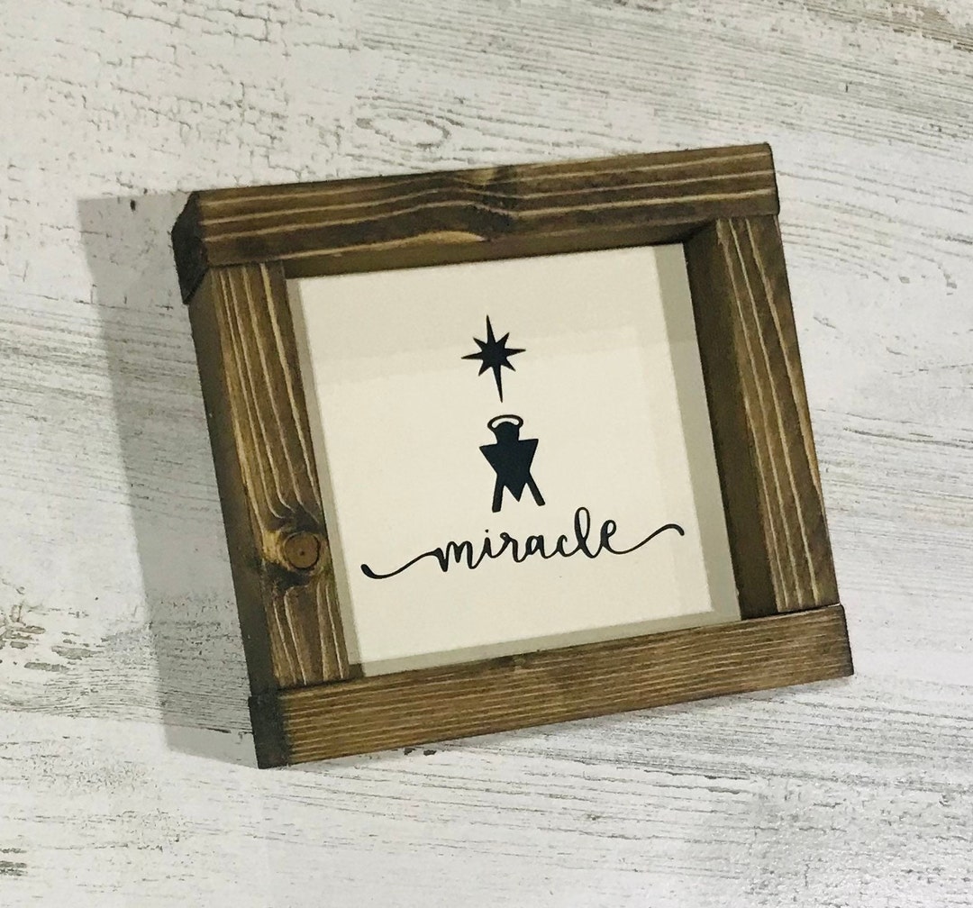 Infant Jesus in Manger Sign | Miracle | Mini Farmhouse Christmas Sign ...