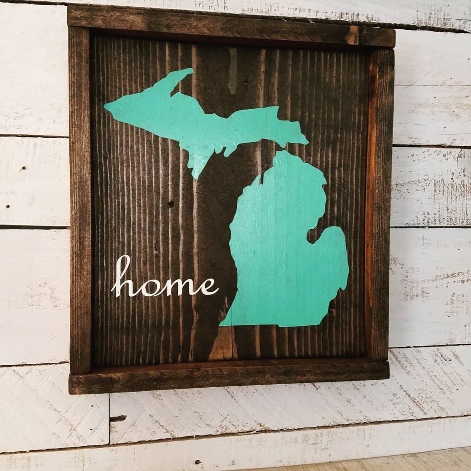 Michigan HOME Sign HOME Michigan Wood Decor-state of Michigan - Etsy
