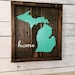 Michigan HOME Sign HOME Michigan Wood Decor-state of Michigan - Etsy
