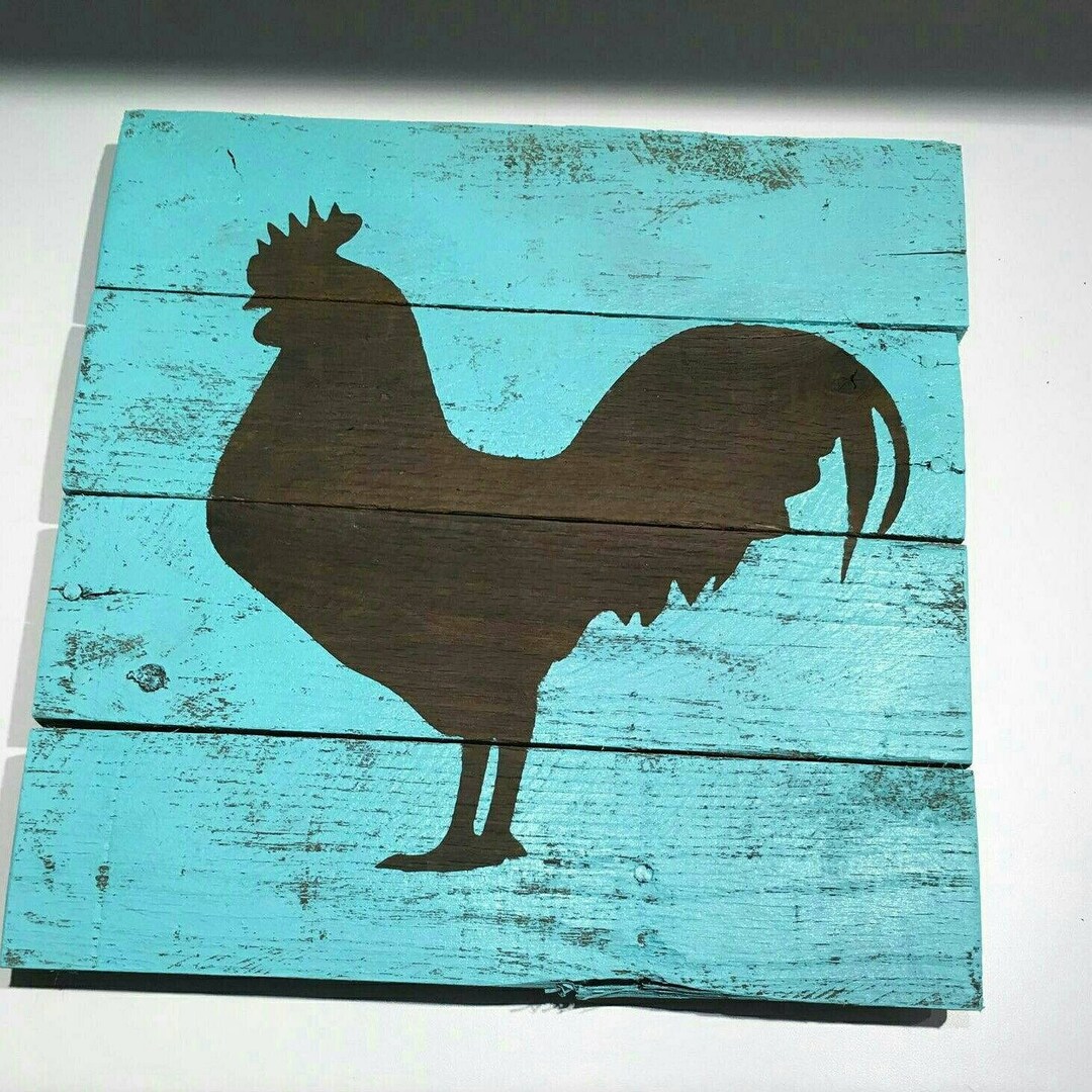 Wooden Rooster Sign-rustic Rooster Sign-farmhouse Rooster-rooster Wall ...