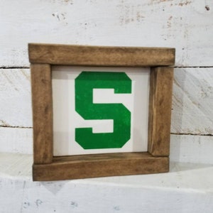 MSU Spartan Mini Framed Sign - MSU Collecter Sign - Officially Licensed ...
