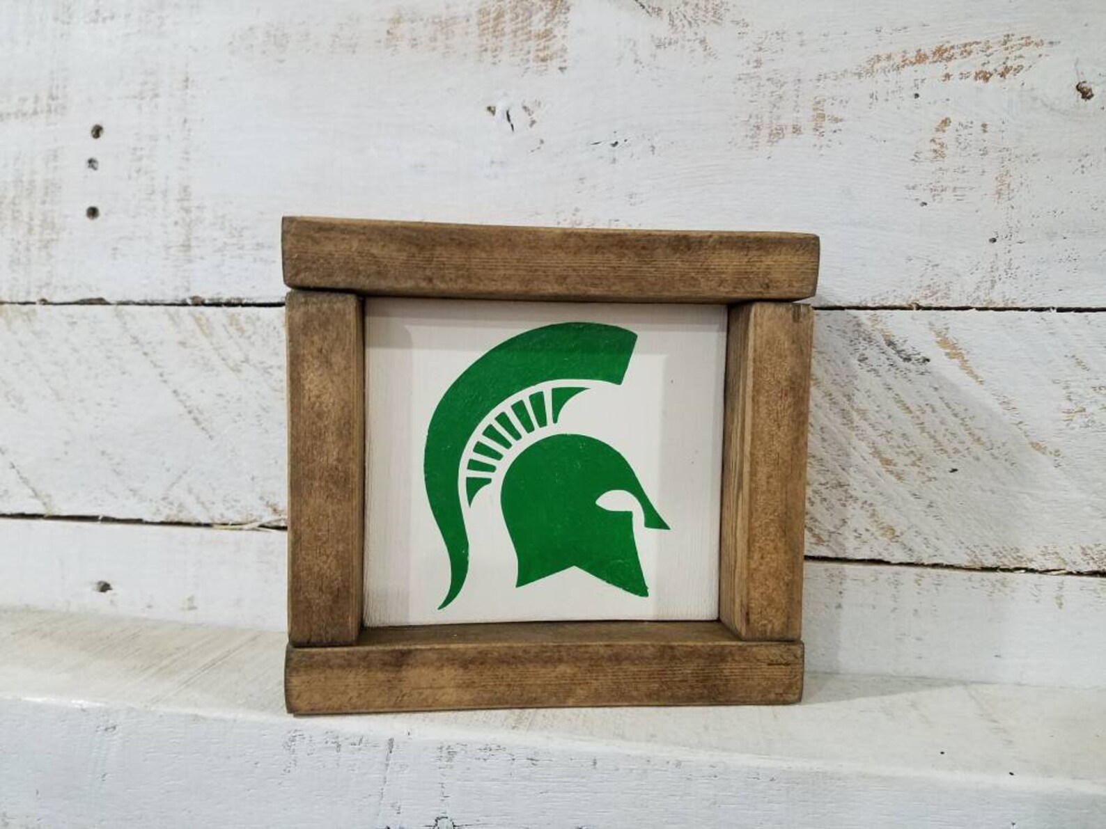 MSU Spartan Mini Framed Sign MSU Collecter Sign Officially | Etsy