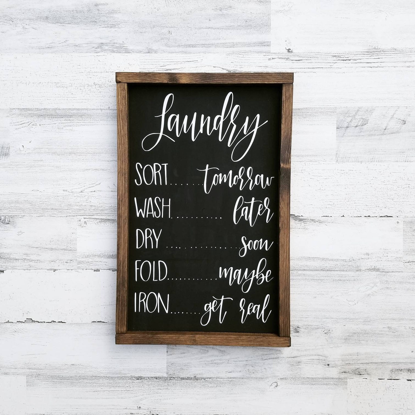 Laundry Room Sign Funny Laundry Signs Wash Fold Dry Iron | Etsy