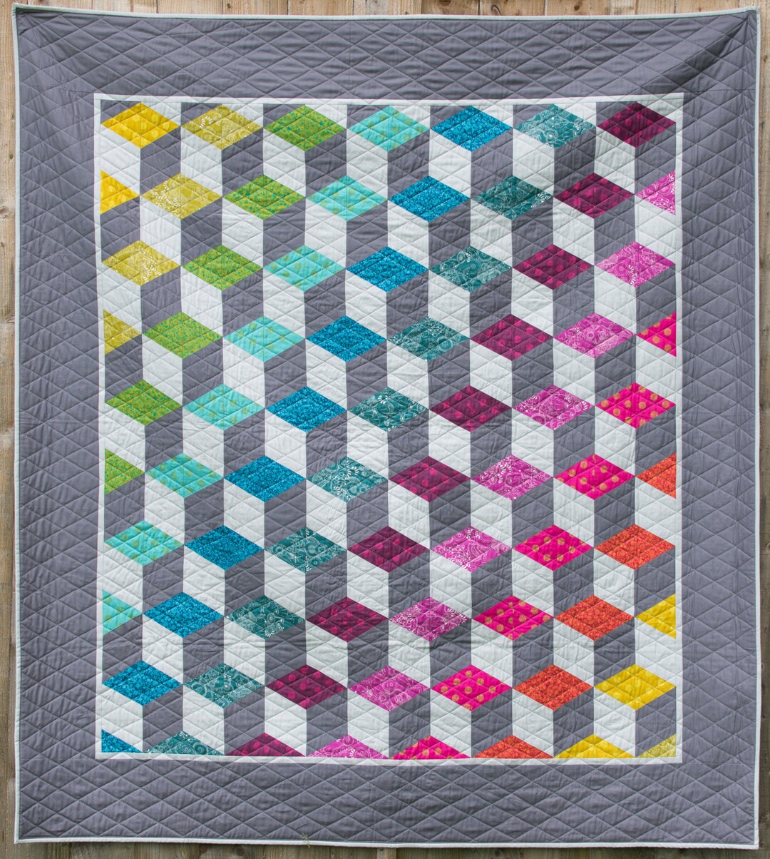 The Cubes Quilt Pattern - Etsy