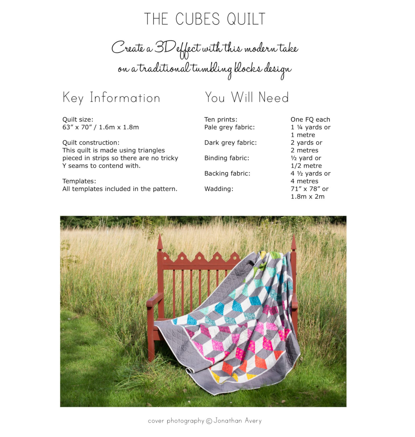 The Cubes Quilt Pattern - Etsy