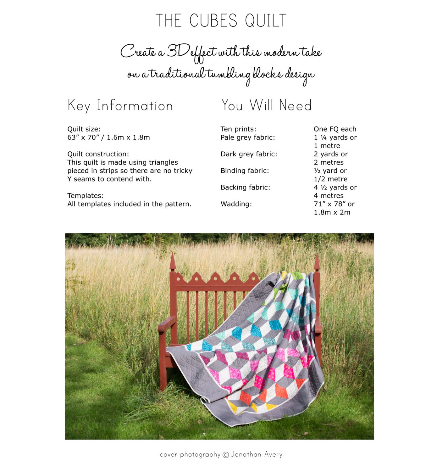 The Cubes Quilt Pattern - Etsy