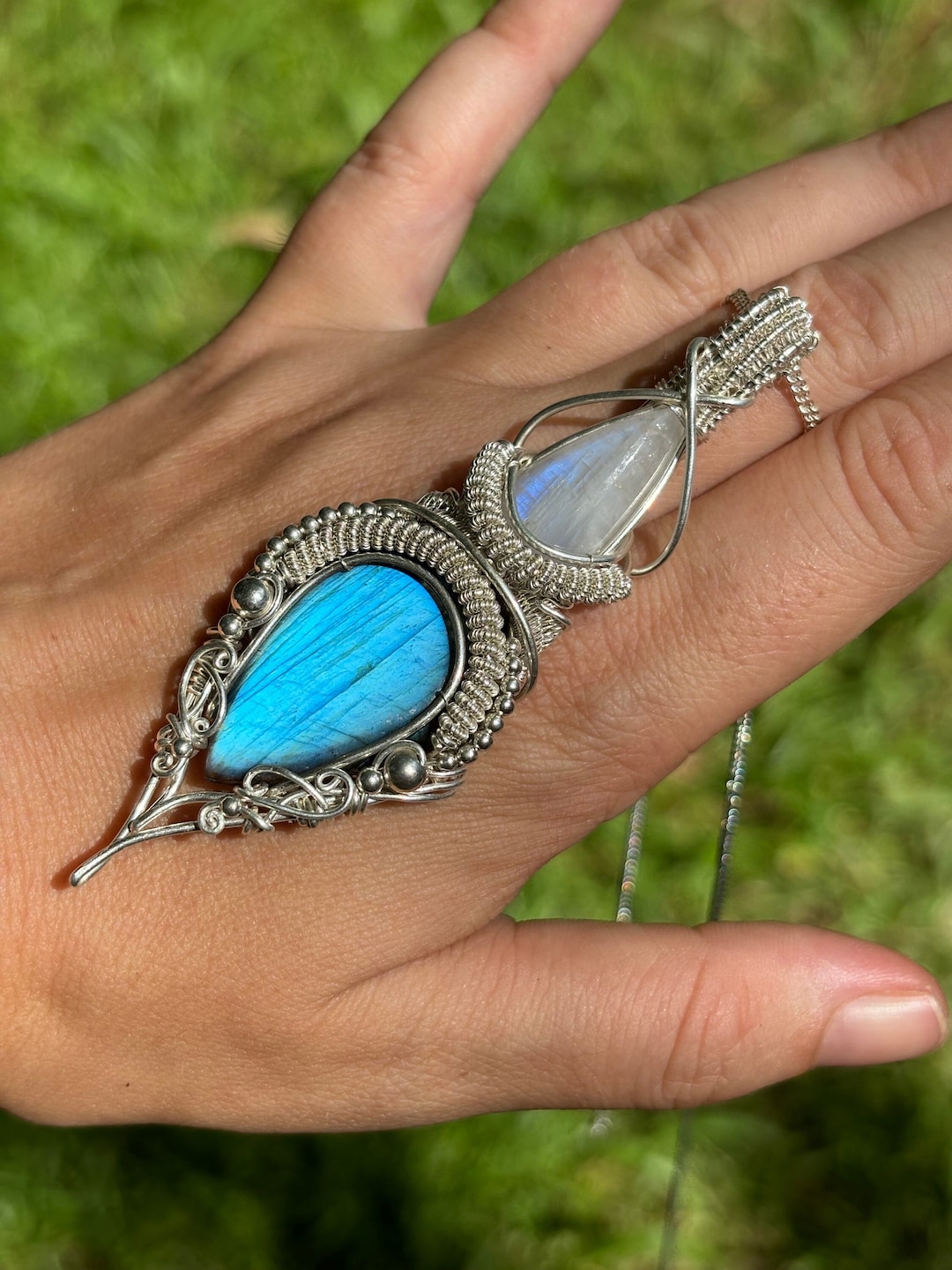 REDUCED Crystal Healing Talisman Pendant/labradorite/moonstone Quality ...