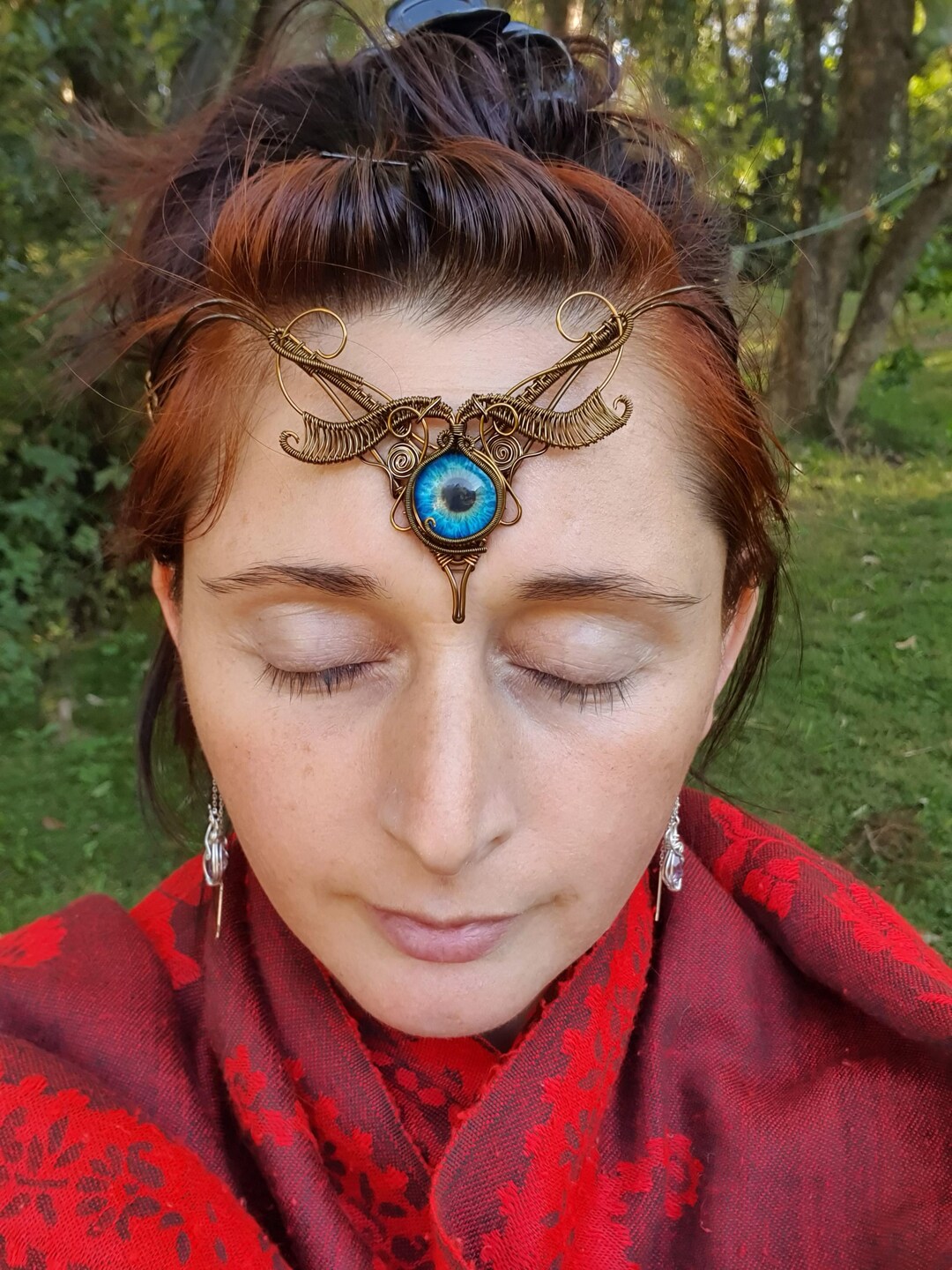 Australian Made Electric Blue Third Eye Head Wear/copper Festival Tiara ...