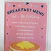 Custom Birthday Breakfast Menu, 8"x10" Tabletop Sign, Digital Printable ...