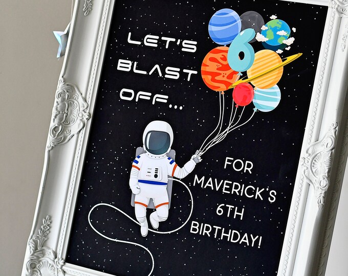 Welcome Sign, Let's Blast Off, 16"x20" Digital Printable PDF Outer ...