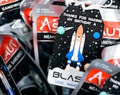 Outer Space Rocket Ship Thank You Tags Goody Bag Tags Goodie - Etsy