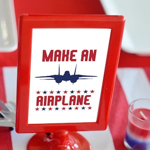 High Flying Ace Aviator "make an Airplane" Craft Table Sign Maverick ...