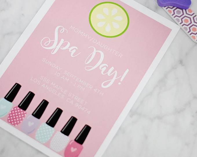 Spa Party Printable Invitation EDITABLE INSTANT DOWNLOAD Home - Etsy
