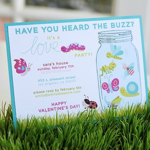 Love Bug Party Invitation, Printable PDF 5" X 7" Valentine's Day Party ...