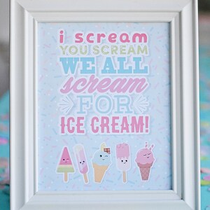 Ice Cream Sprinkle Party, I Scream, You Scream Printable PDF Sign, 8x10 ...