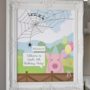 Charlotte's Web - Welcome Sign - Kid Birthday Party, Some Pig, Terrific ...