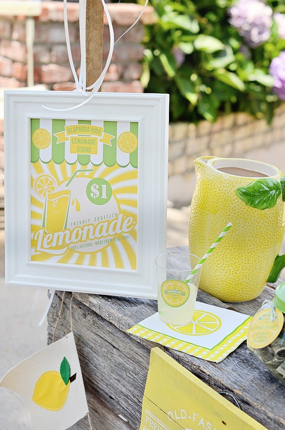 Printable Lemonade Stand Sign, 8" x 10" Sign - DIGITAL DOWNLOAD, Lemons ...
