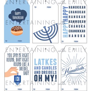 Hanukkah Gift Tags - INSTANT DOWNLOAD PDF, Chanukah Printable, 8 Crazy ...