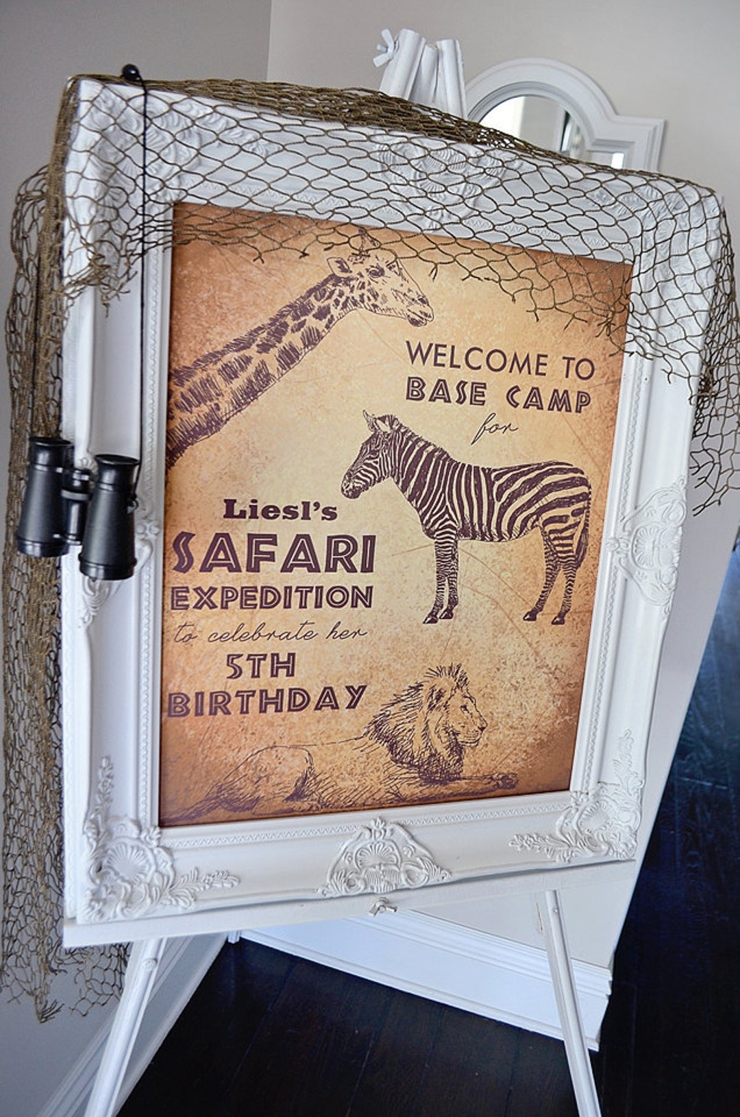 Modern Safari Party Sign CUSTOM Welcome to Base Camp Sign 16" X 20" PDF ...
