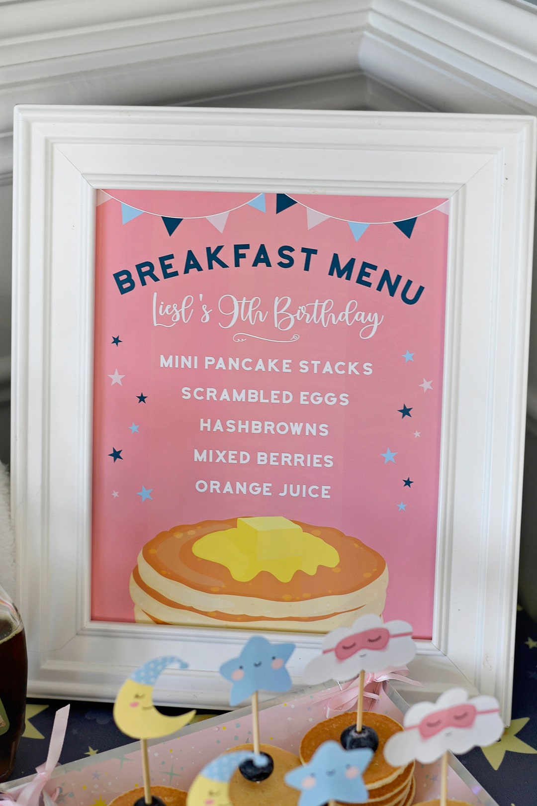 Custom Birthday Breakfast Menu, 8"x10" Tabletop Sign, Digital Printable ...