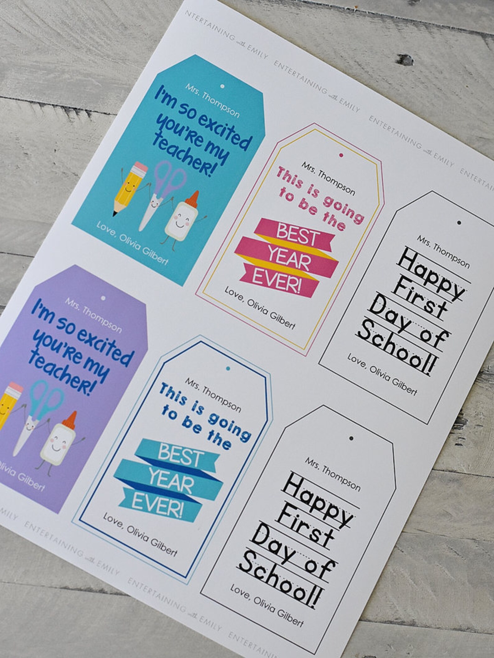 Teacher Back to School Printable Editable PDF Gift Tag - Etsy