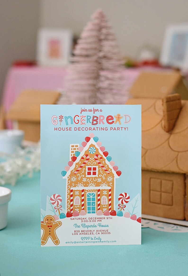 Gingerbread House Decorating Party 5x7 Digital Printable PDF - Etsy