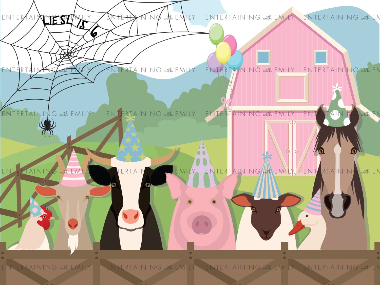 Cake Table Backdrop Charlotte's Web Party custom - Etsy